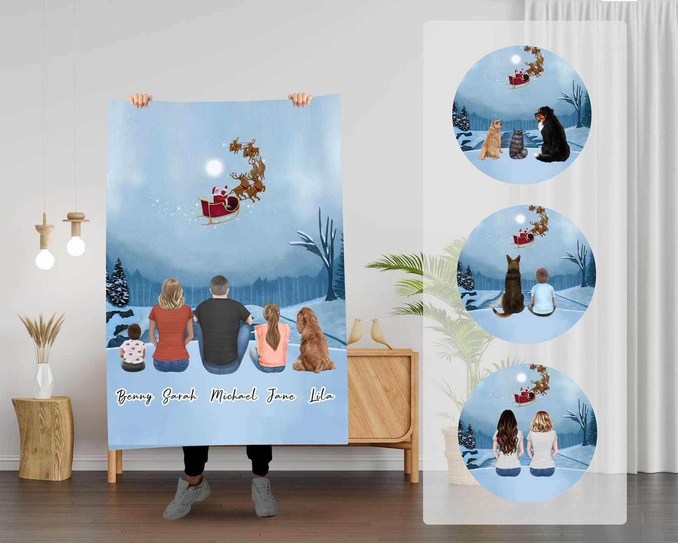 Santa Claus Personalized Pet & Owner Blanket – Alpha Paw